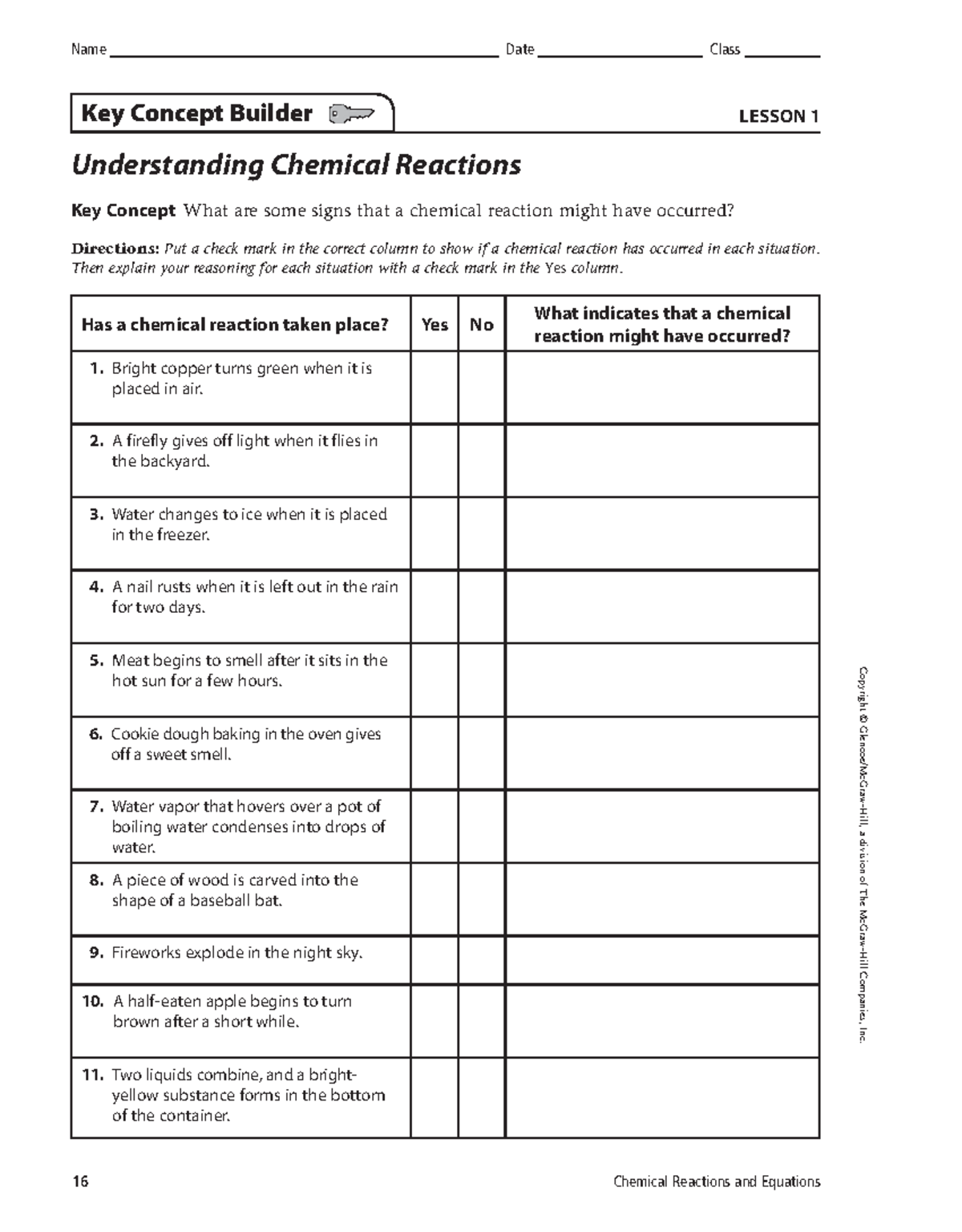 H- 9 - dfsfsfdsdf - 16 Chemical Reactions and Equations Copyright ...