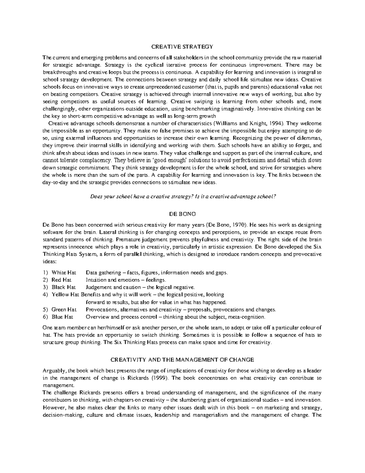 Creative Strategy - CREATIVE STRATEGY The current and emerging problems ...