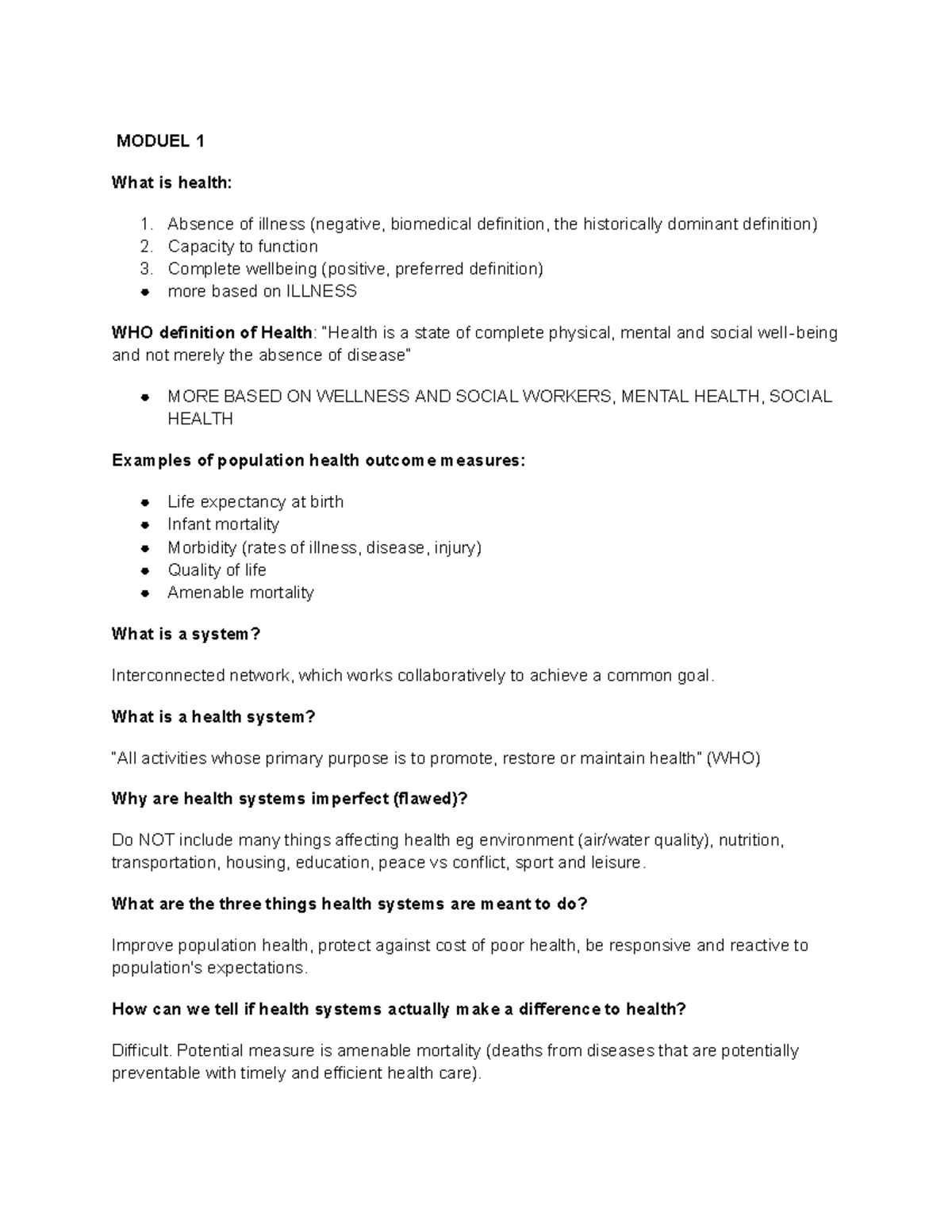 Mid term 101 - outline - Health Systems 1 - AucklandUni - Studocu