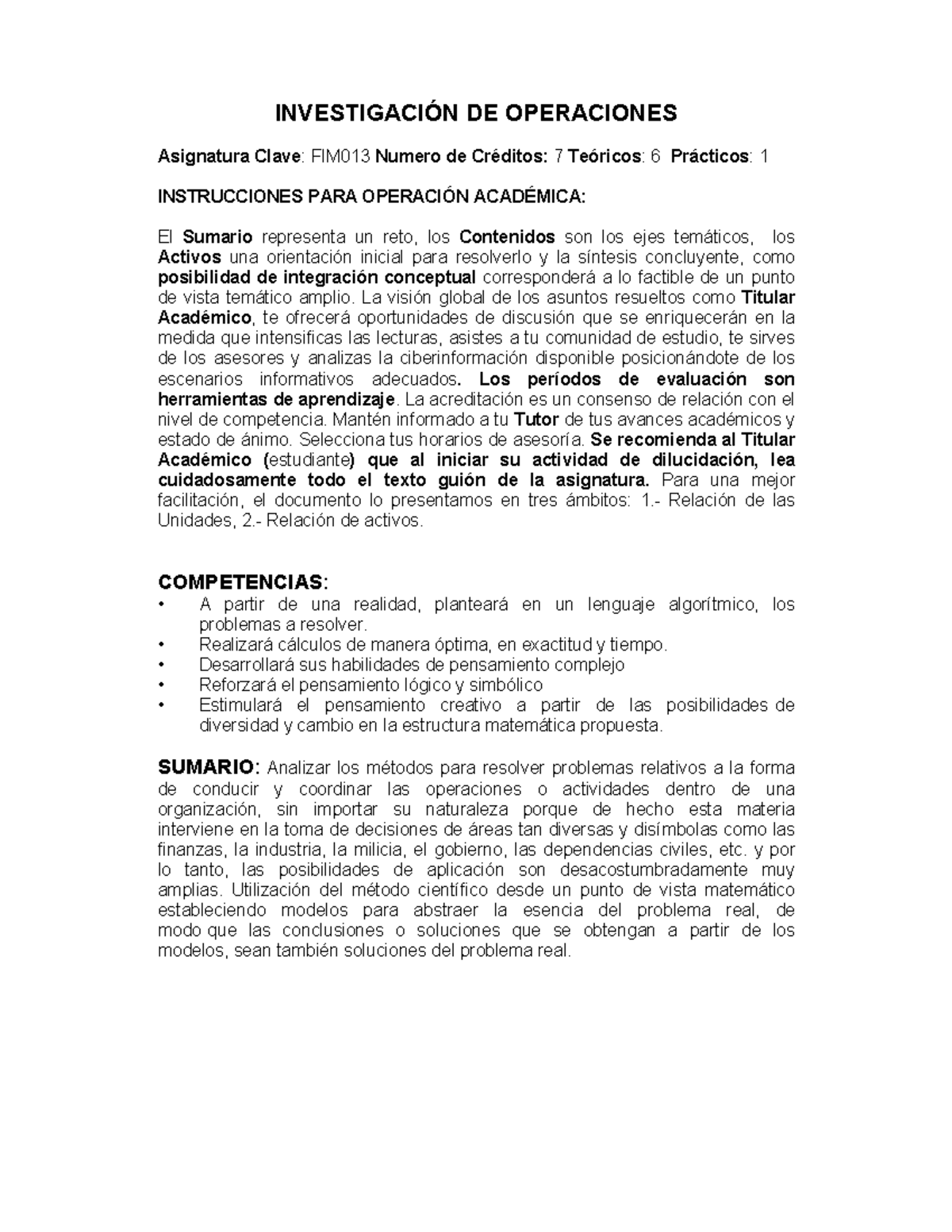 Investigacion DE Operaciones - - Studocu