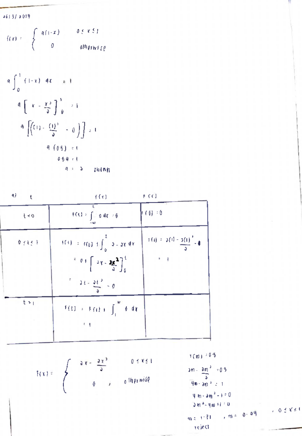 Math - some of math exercise - ####### J6J 3/ JOI f q(1- 0 x) frri: fI (I-)() X 0 [r-·'/]'o =I o ...