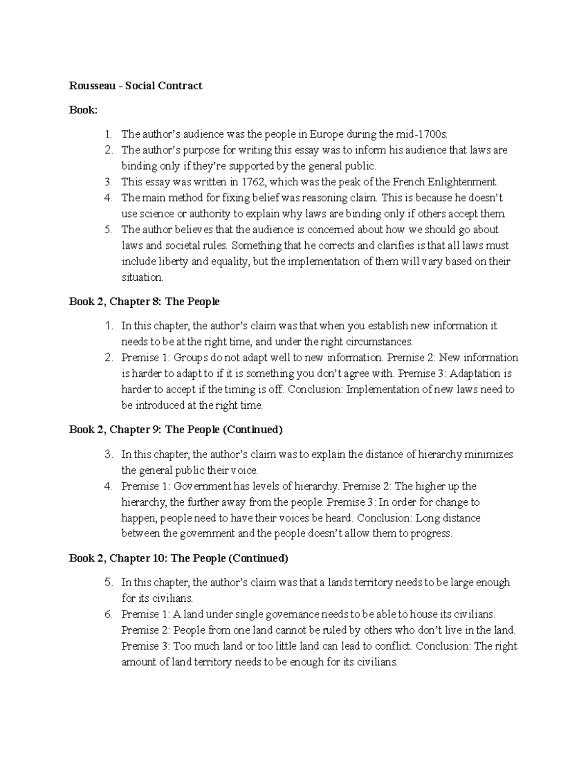 Rousseau - Social Contract - Rousseau - Social Contract Book: The ...