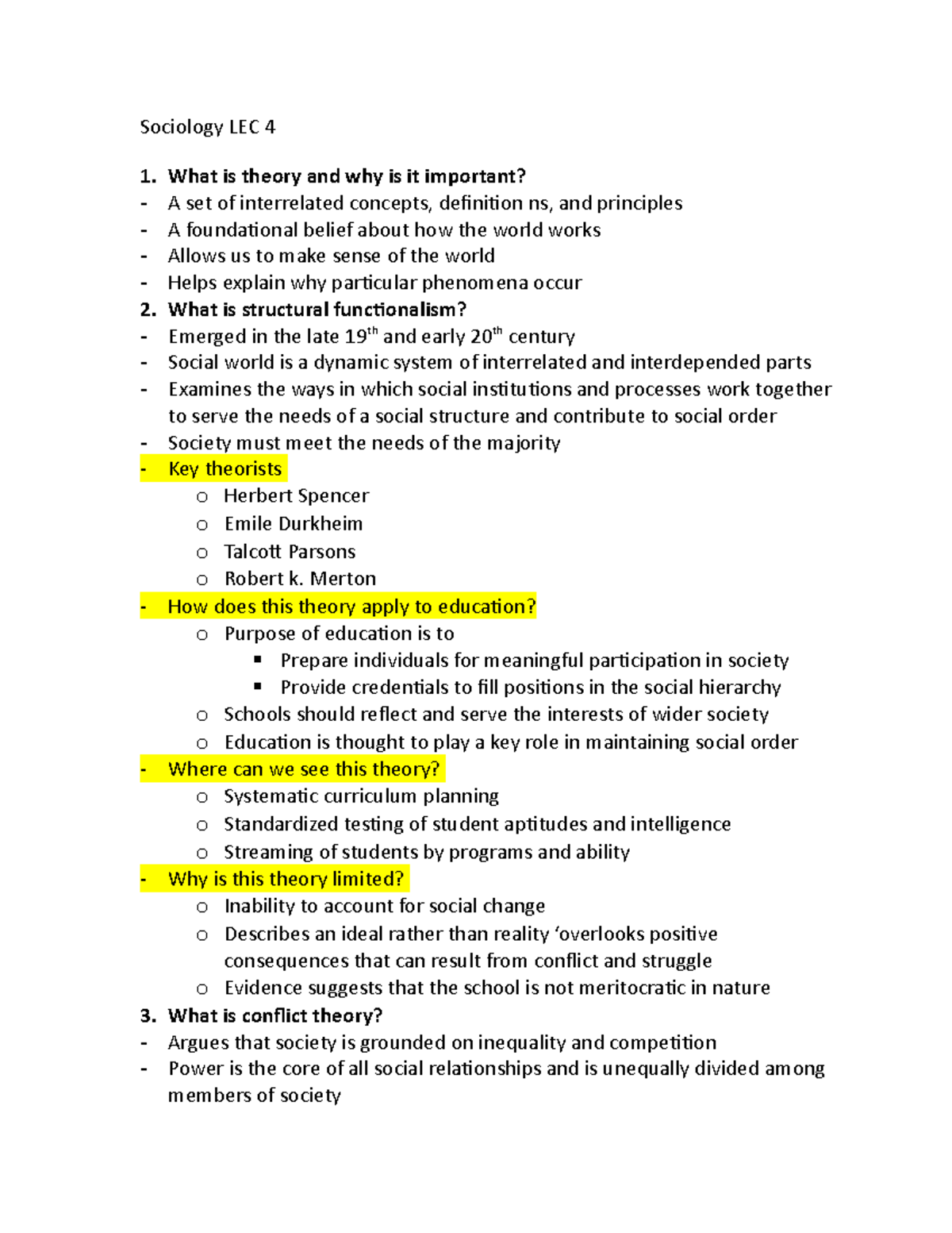 Soci lec 4 - sociology lecture 4 - Sociology LEC 4 What is theory and ...