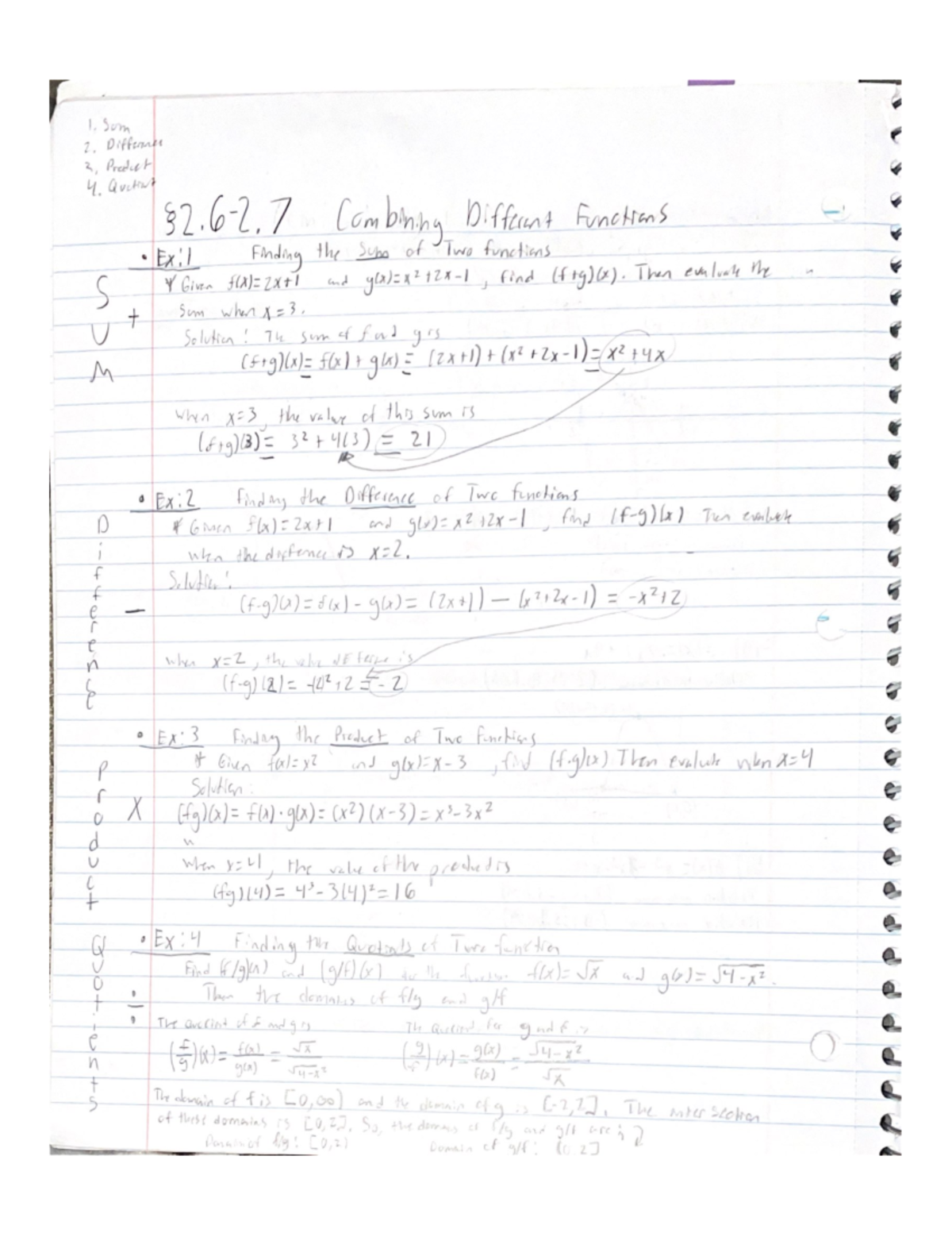 College Algebra 1111 2.6-2.7 - Combining Different Functions - MATH ...