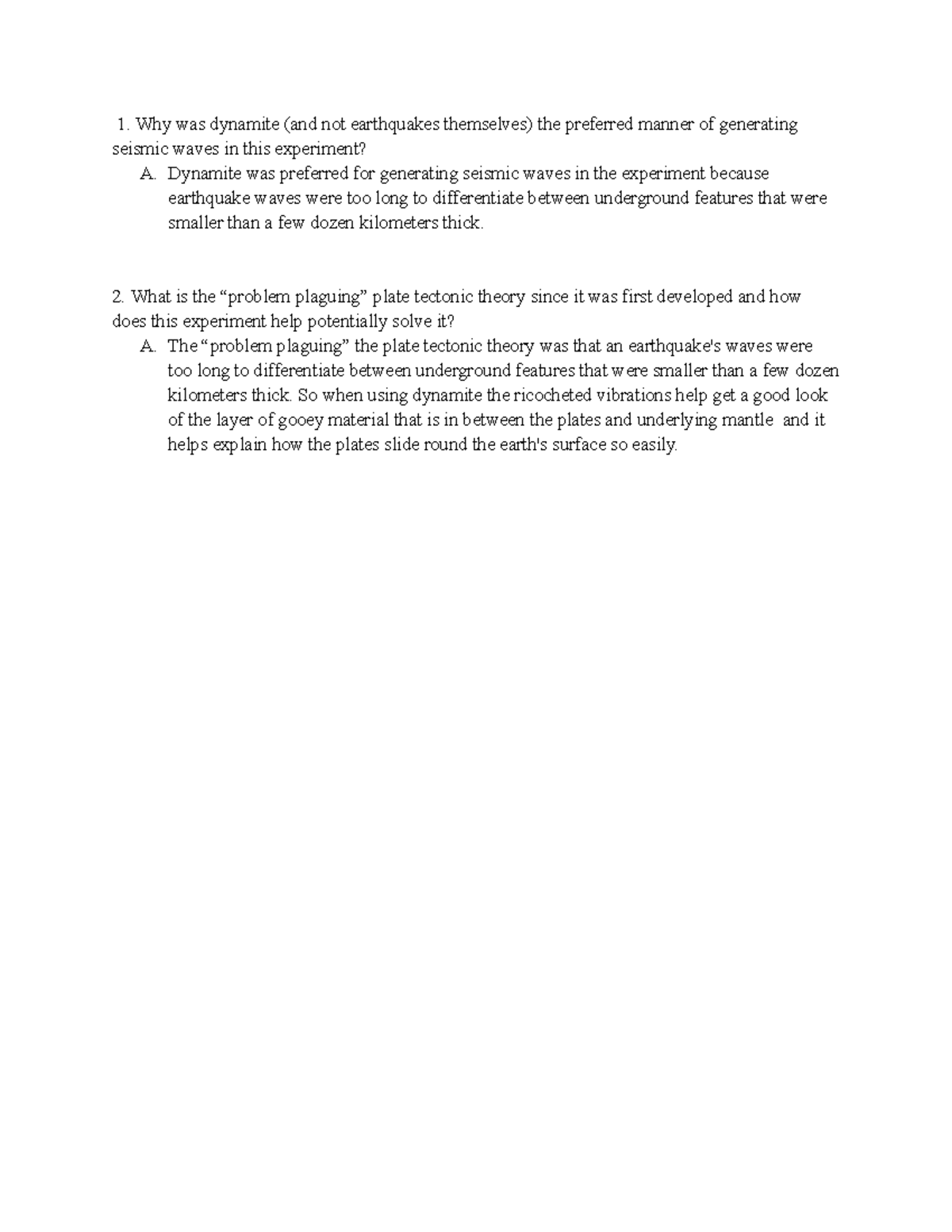 Natural disasters hw 2 - notes - Why was dynamite (and not earthquakes ...