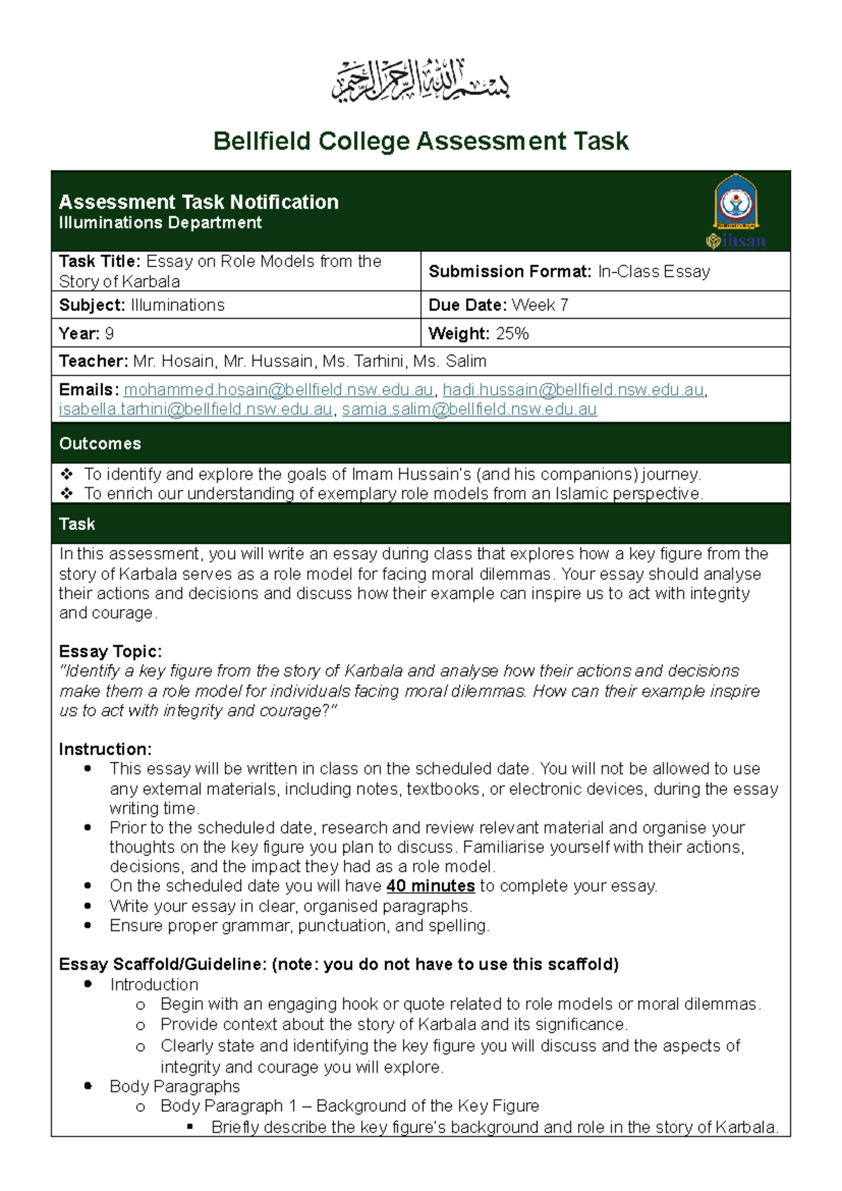9ILL - Term 3 - Assessment Task Notification (Ashura)-1 - Bellfield ...