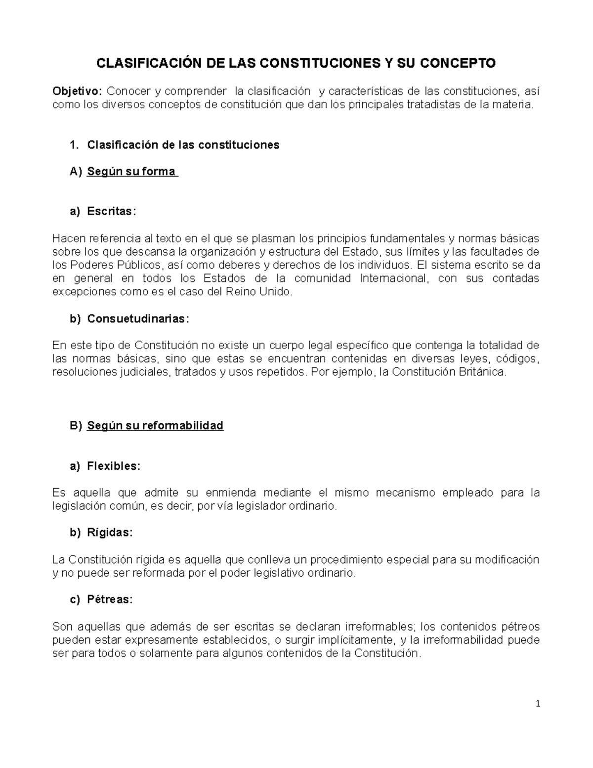 Clasificacion DE LAS Constituciones Y SU Concepto - CLASIFICACIÓN DE LAS CONSTITUCIONES Y SU ...