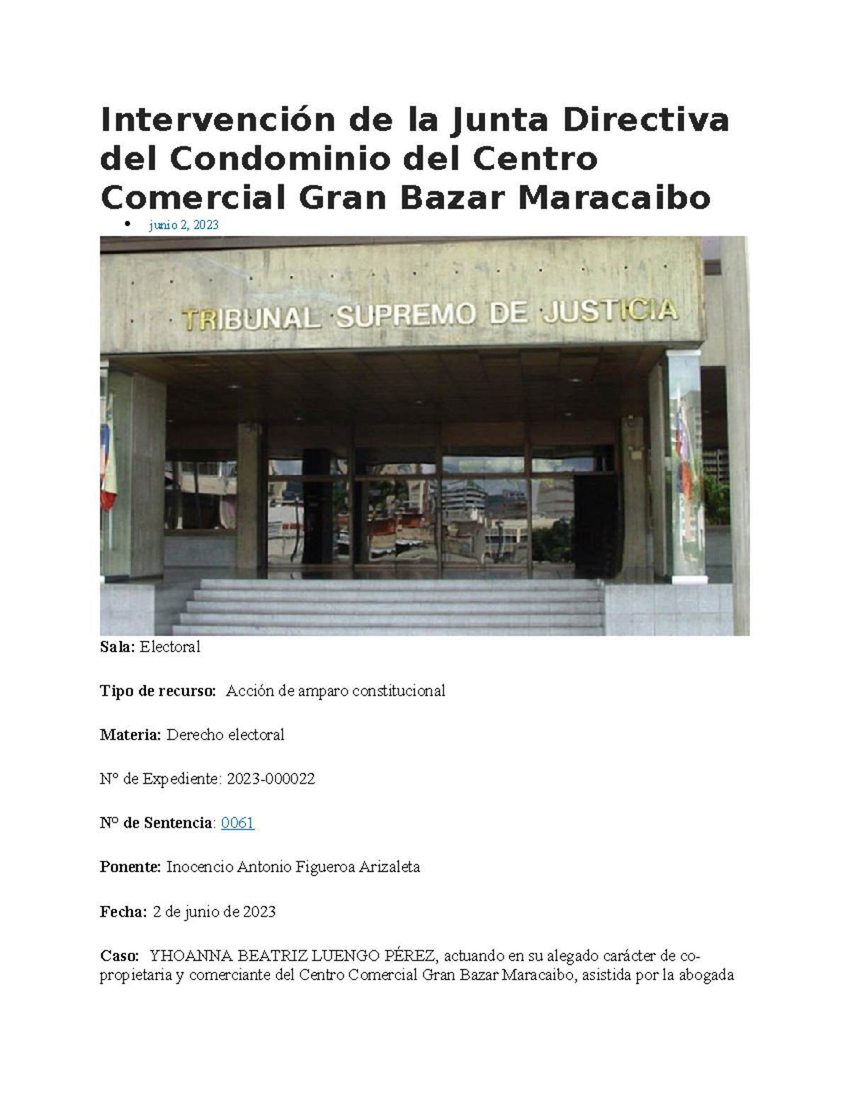 Juntas de condominio elecciones - Intervención de la Junta Directiva del Condominio del Centro ...