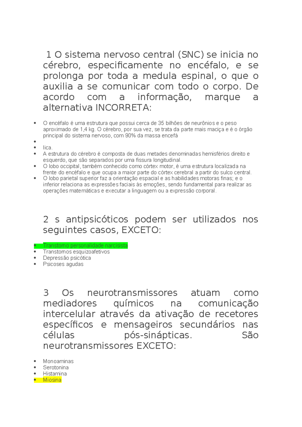 Quiz - Resumo Psicologia da educação e da aprendizagem - 1 O sistema ...