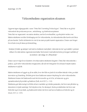 Organiseringsanalyse-Eksamen - Eksamen i Organiseringsanalyse Startup ...