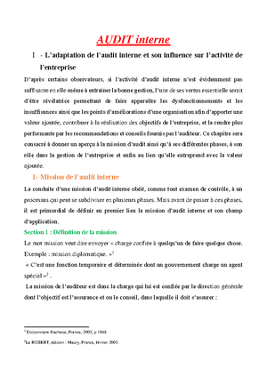 Audit interne-Les phases fondamentales de la mission d’audit interne ...