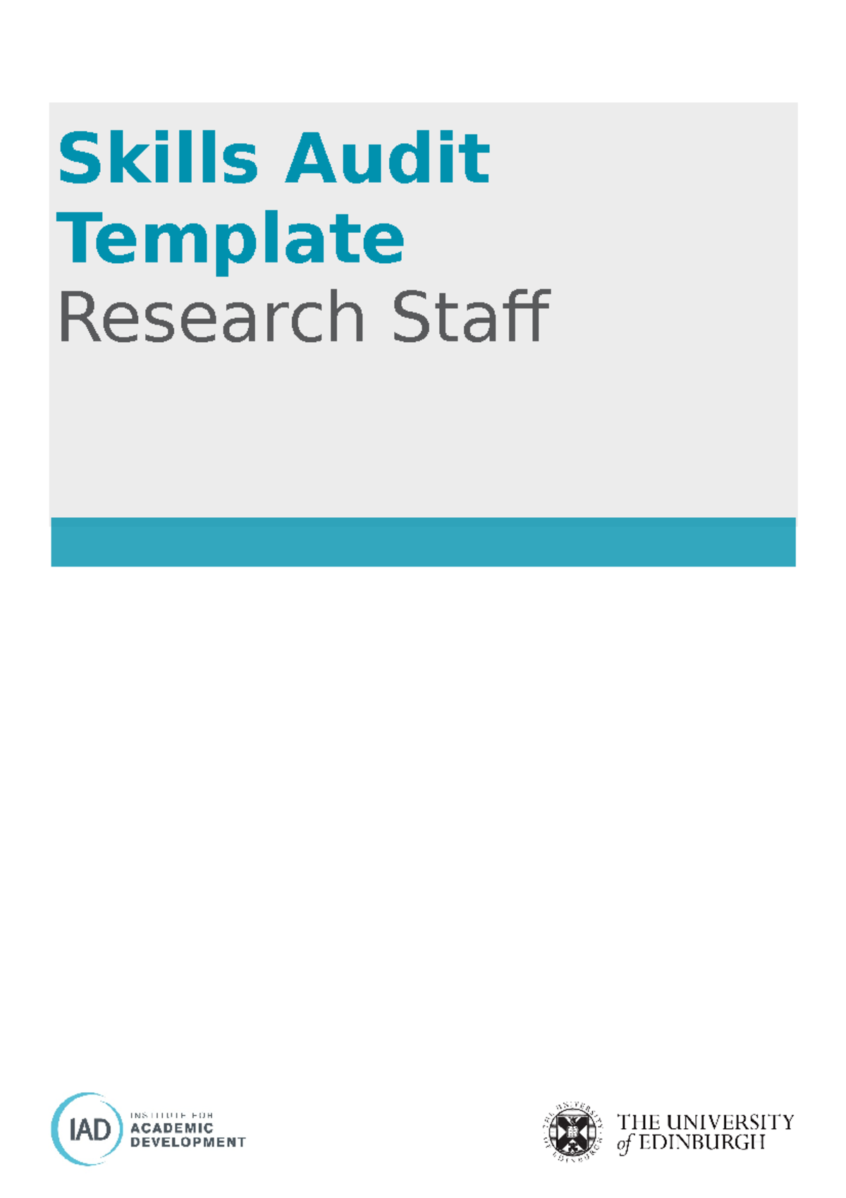 Iad skills audit template - Skills Audit Template Research Staf Skills ...