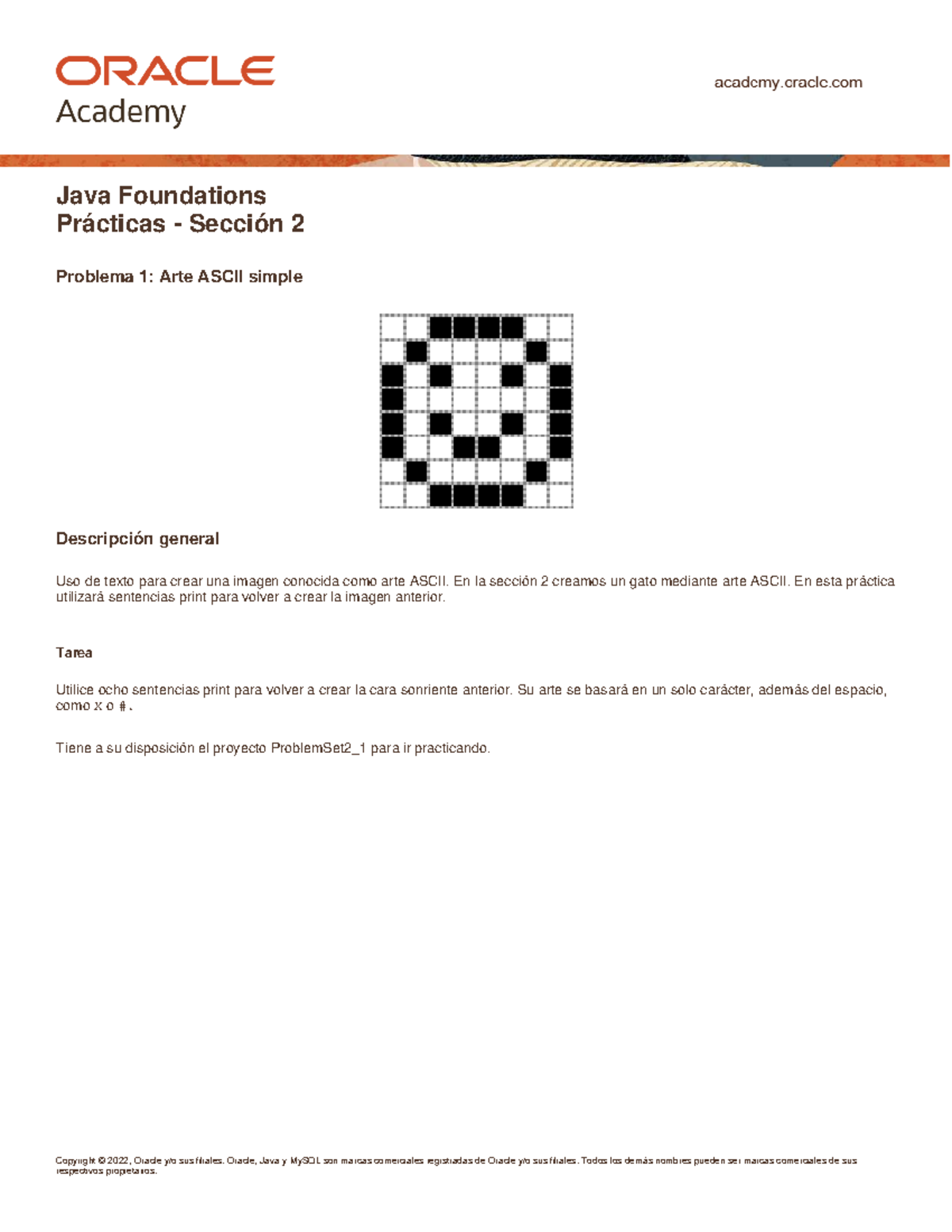 JFo 2 Practice esp - hola - Copyright © 2022, Oracle y/o sus filiales. Oracle, Java y MySQL son ...