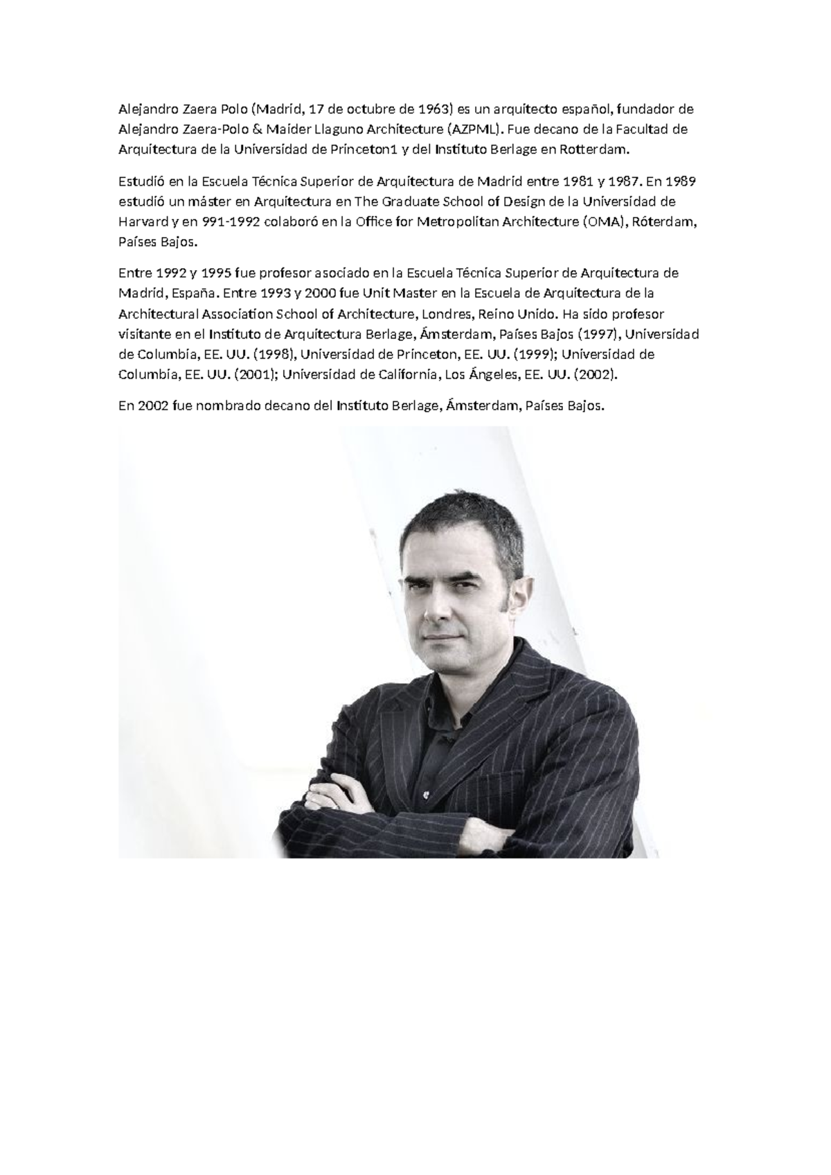 Info - Akdkdkmxx - Alejandro Zaera Polo (Madrid, 17 de octubre de 1963 ...