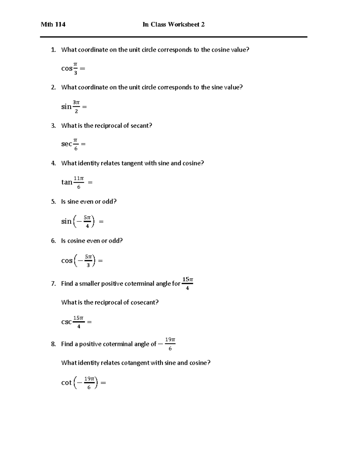 Worksheet 3 - good practice problems for each unit, good to practice ...
