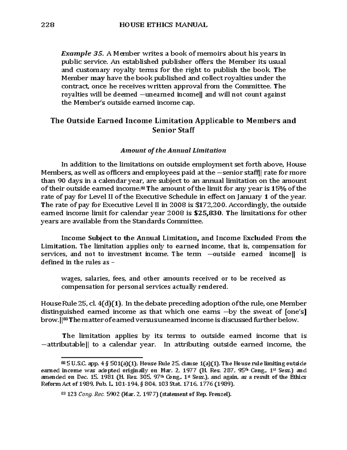 Post-Employment Restrictions - 228 HOUSE ETHICS MANUAL Example 35. A ...