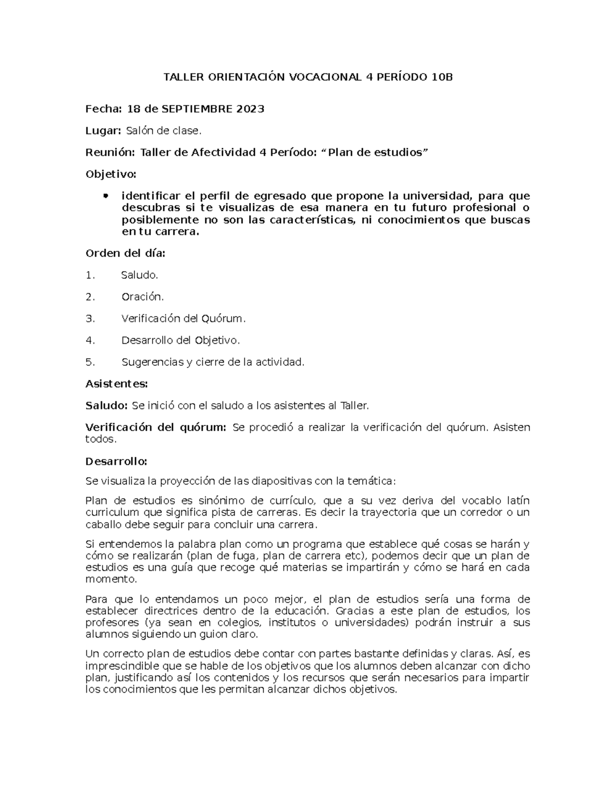 Taller Orientación Vocacional - TALLER ORIENTACIÓN VOCACIONAL 4 PERÍODO ...