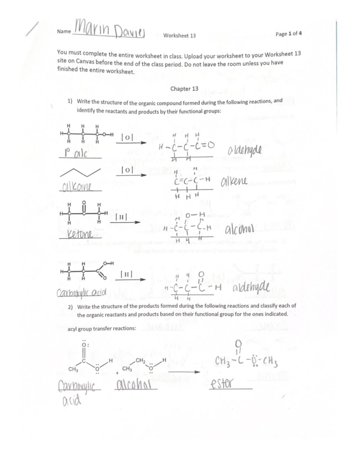 Worksheet 13 - CHEM 101 - Studocu