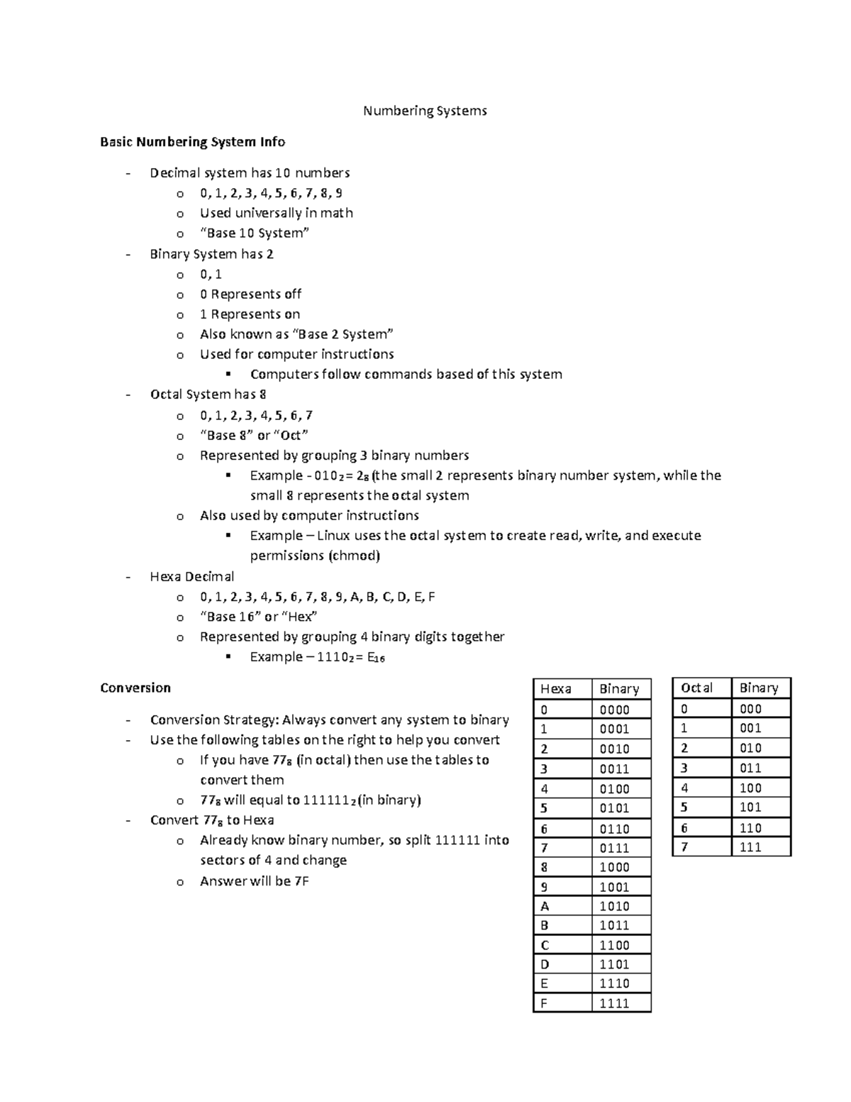 Numbering Systems - Lecture notes 5 - Numbering Systems Basic Numbering ...