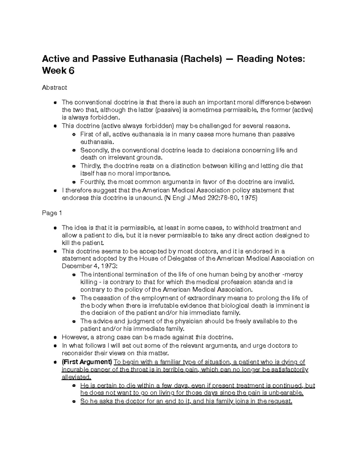 Active & Passive Euthanasia - Reading Notes - Active and Passive ...