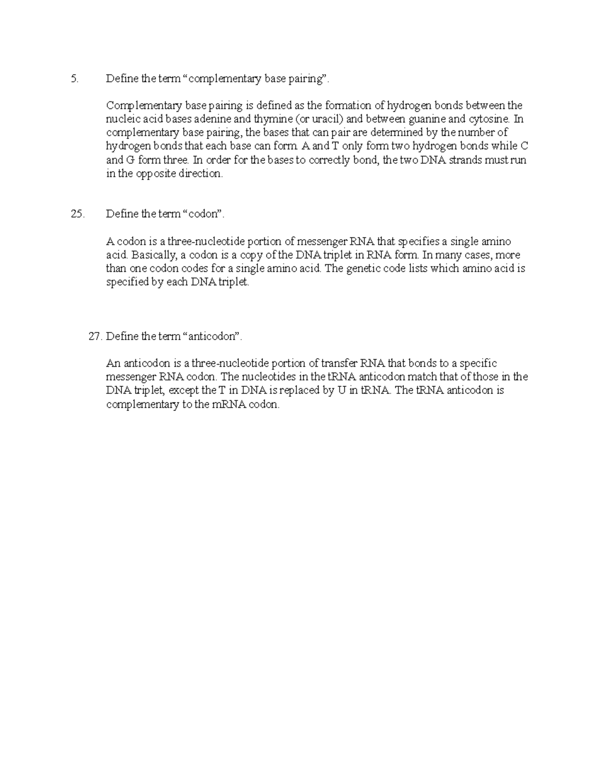 Discussion 3 BIO 212 Define The Term complementary Base Pairing discussion-3-bio-212-define-the-term-complementary-base-pairing