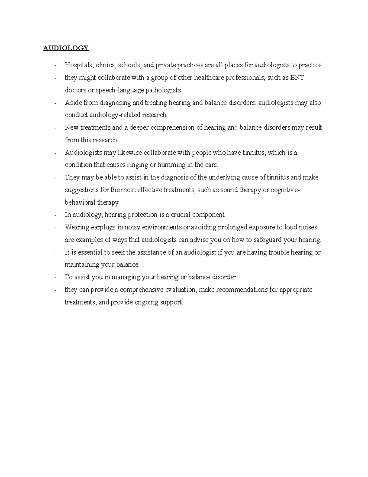 Audiology Notes 2 - Hearing and hearing disorders for speech-language ...