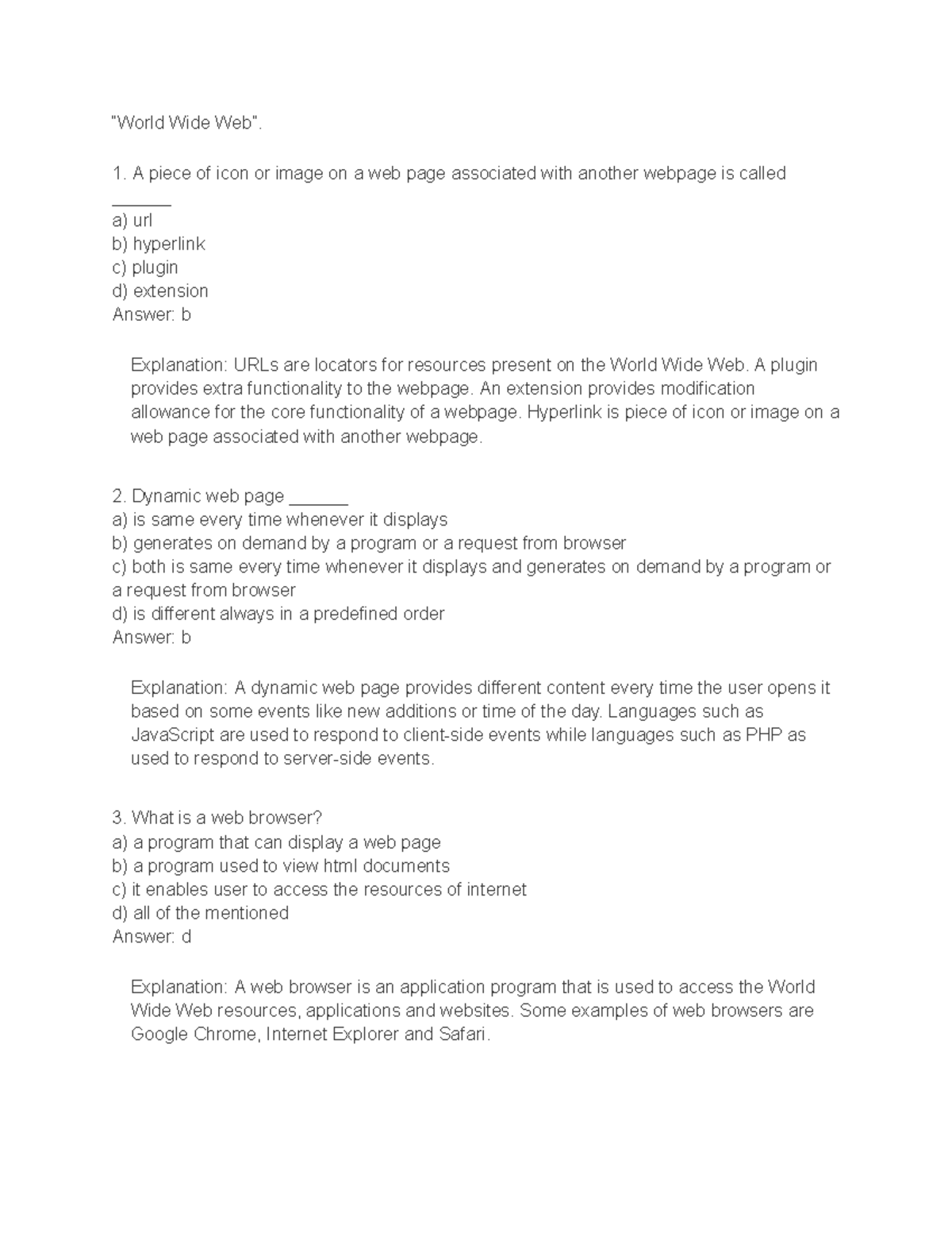 Computer Network (40) - “World Wide Web”. A piece of icon or image on a ...