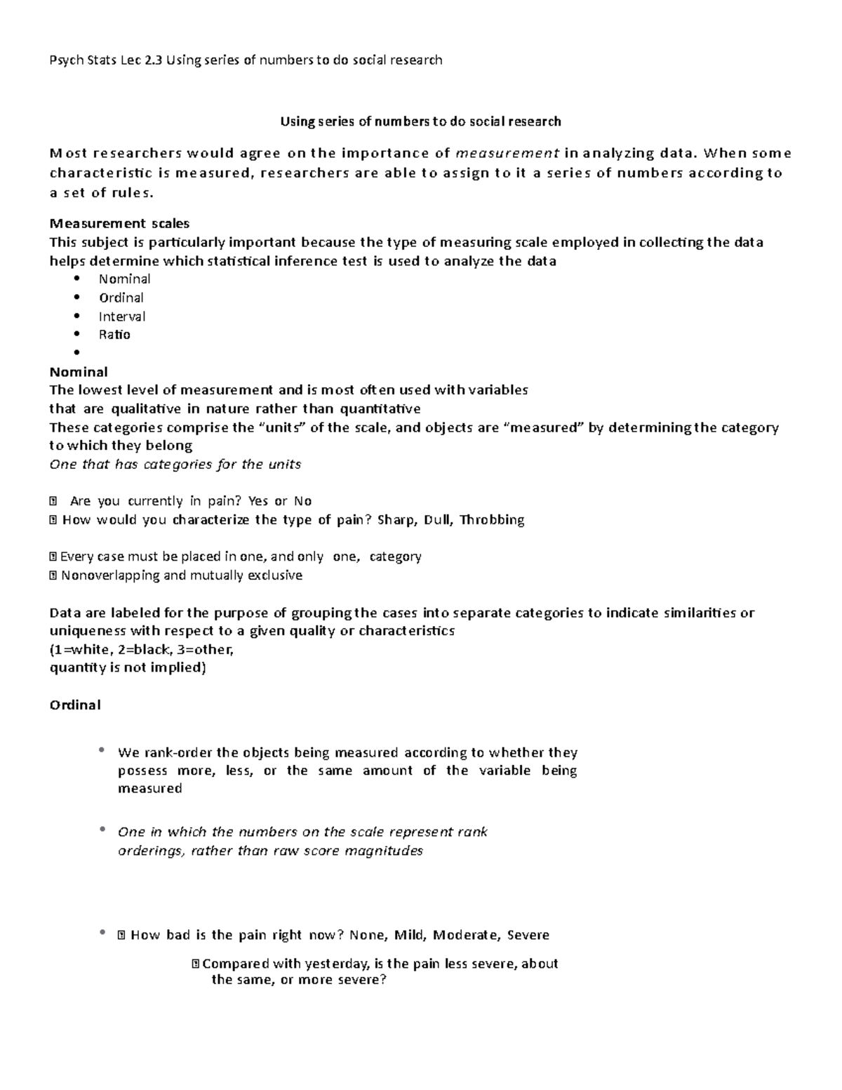 Psych Stats Lec 2.3 Using series of numbers - Psych Stats Lec 2 Using ...