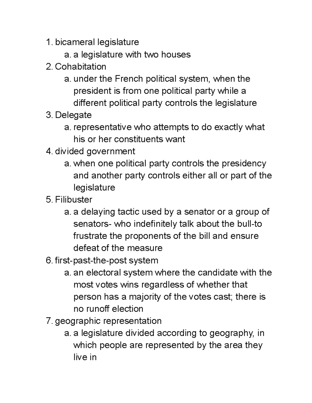 CH 7 The Legislative Function - bicameral legislature a. a legislature ...