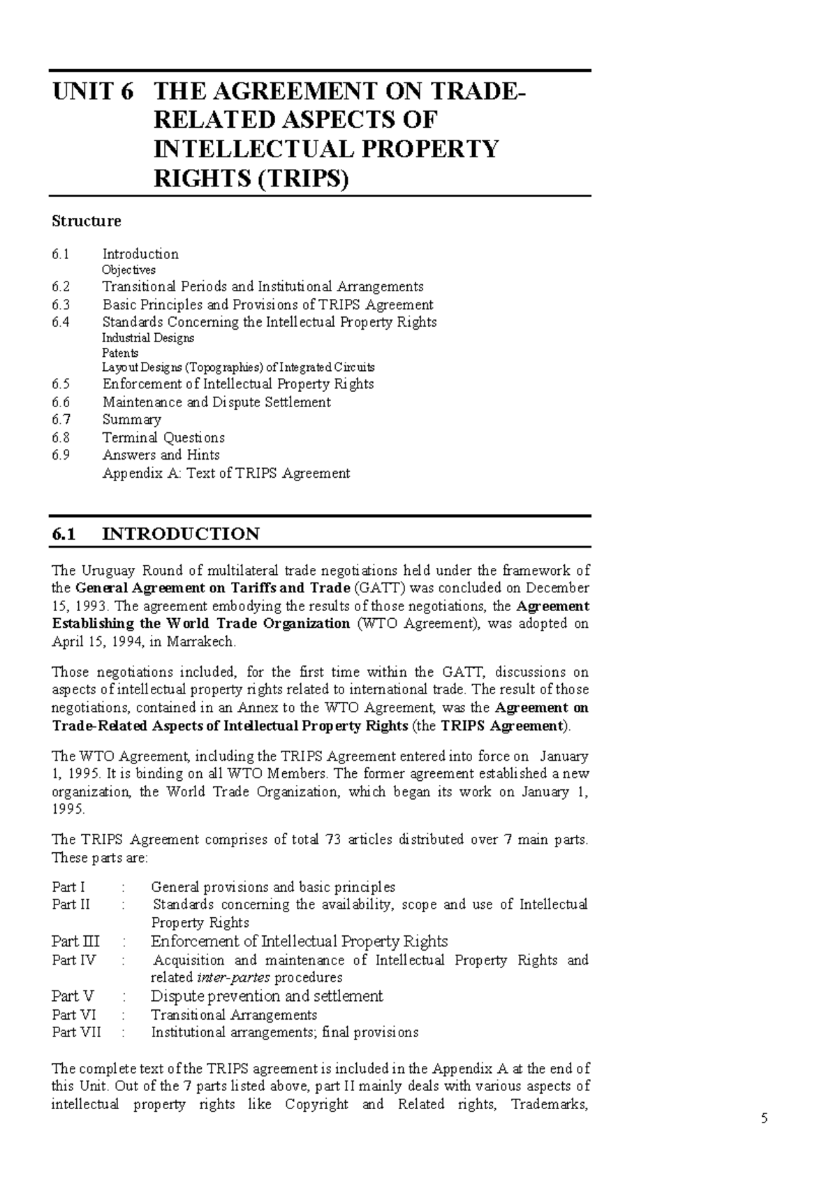 IPR & Trips - The Agreement on Trade-Related aspects of Intellectual ...