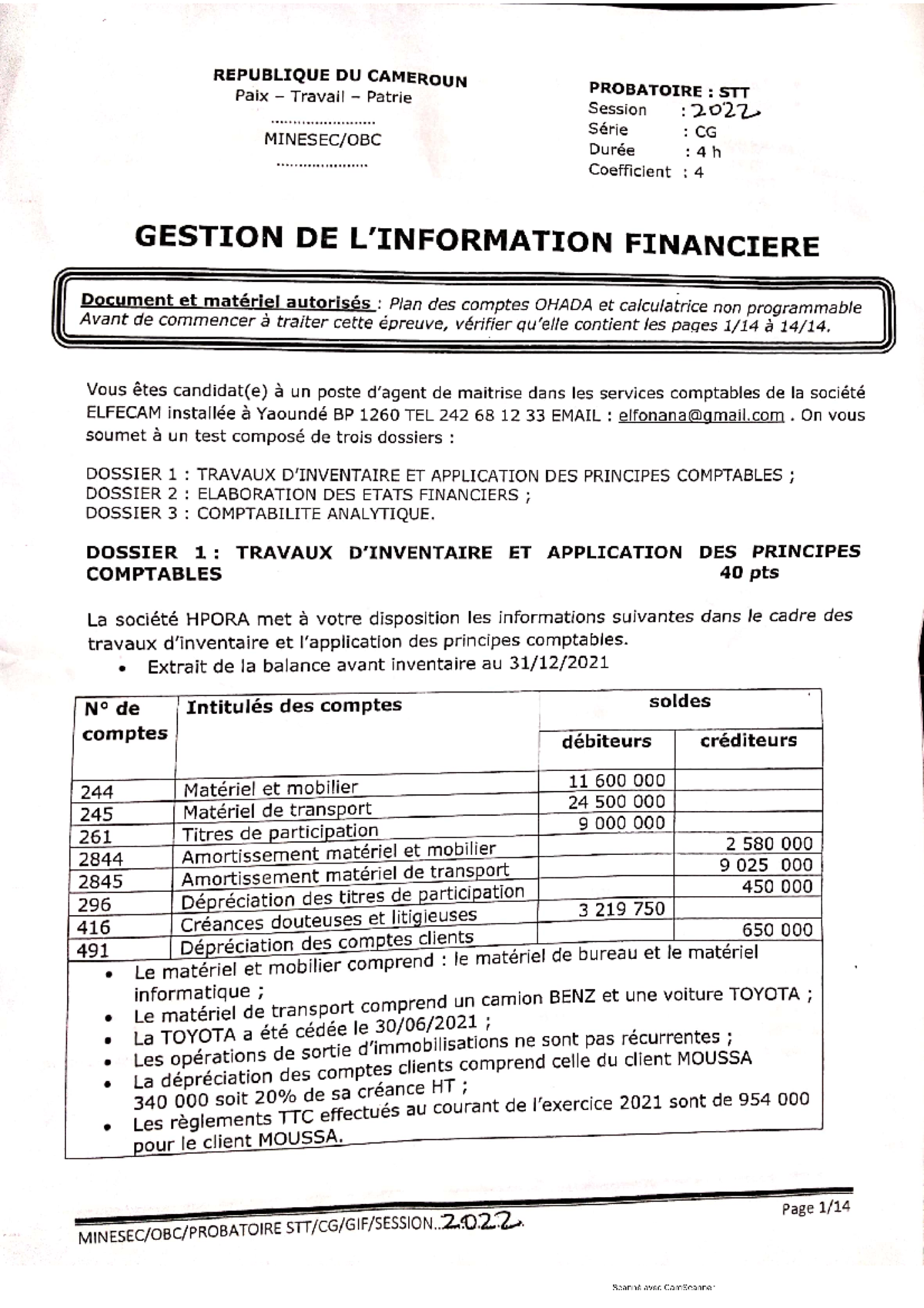 Prob 2022 stt info financière - Épreuve 5 - Studocu