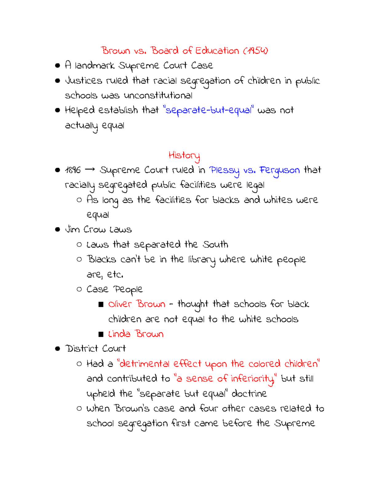 Brown vs. Board of Education - Brown vs. Board of Education (1954) A ...