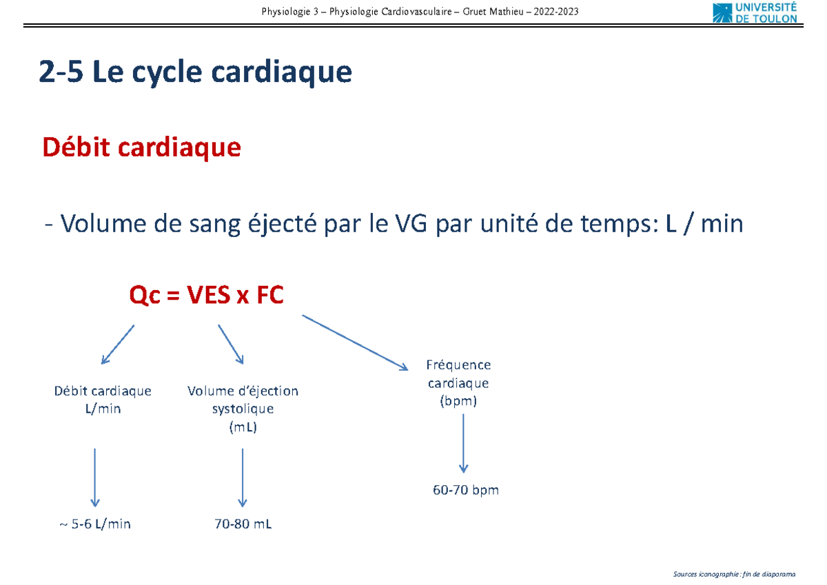 CM3 - cours biomécanique semestre 2 - 2-5 Le cycle cardiaque Débit ...