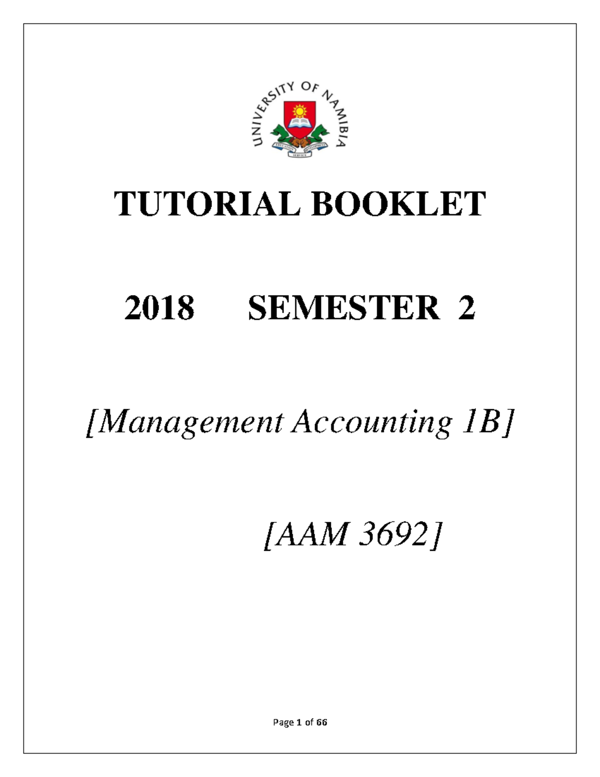 Tutorial Booklet - Practical management exercise and questions from ...