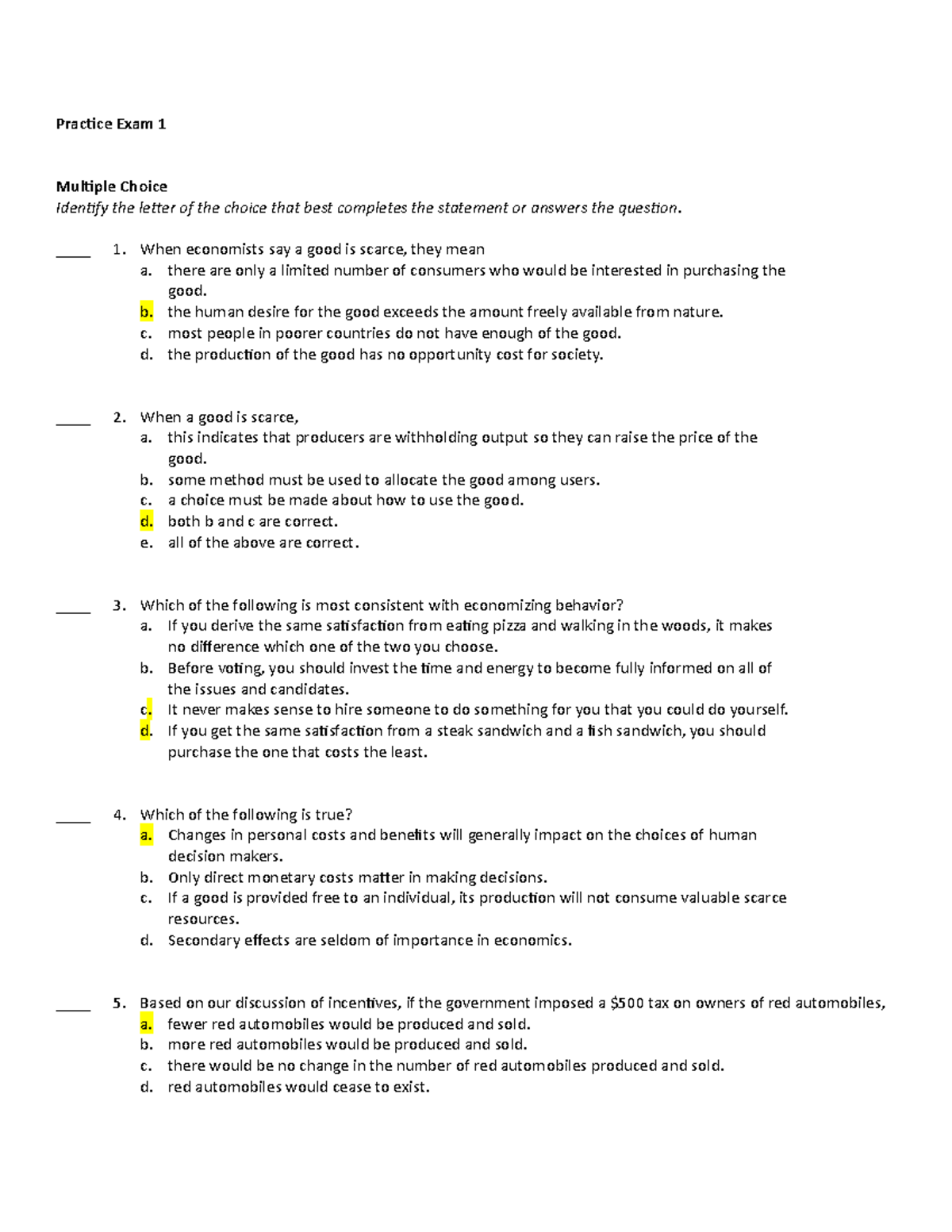 Exam 1 Practice - ECO201 - SNHU - Studocu