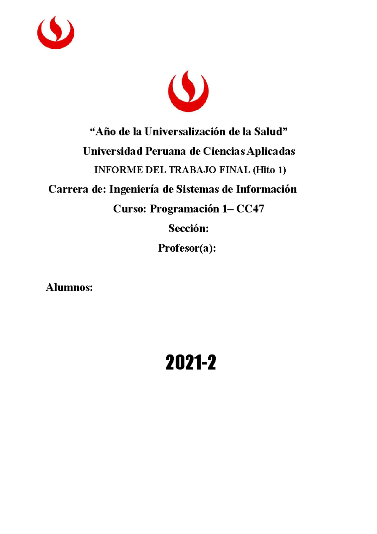 HITO 1 Programacion 1 - Hito 1 del trabajo final del curso de ...