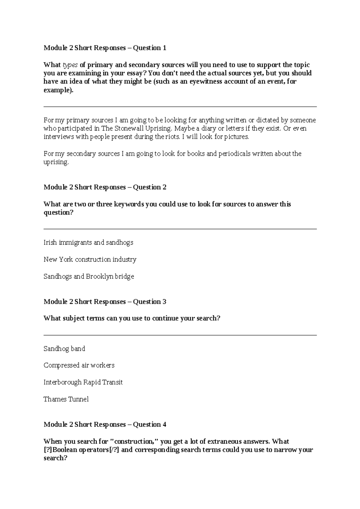 Module 2 Short Responses - Module 2 Short Responses – Question 1 What ...