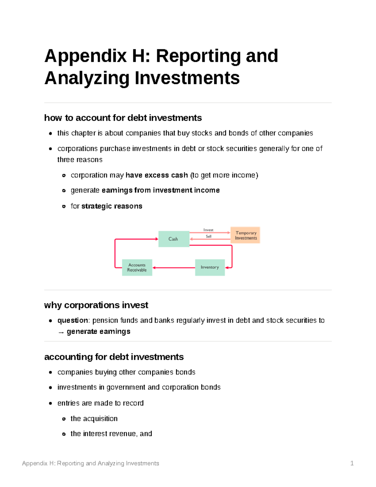 Appendix H Reporting and Analyzing Investments - Appendix H: Reporting ...