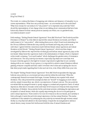 Blog Post Week 9 - 1 of the 3 required blog post assignments, including ...