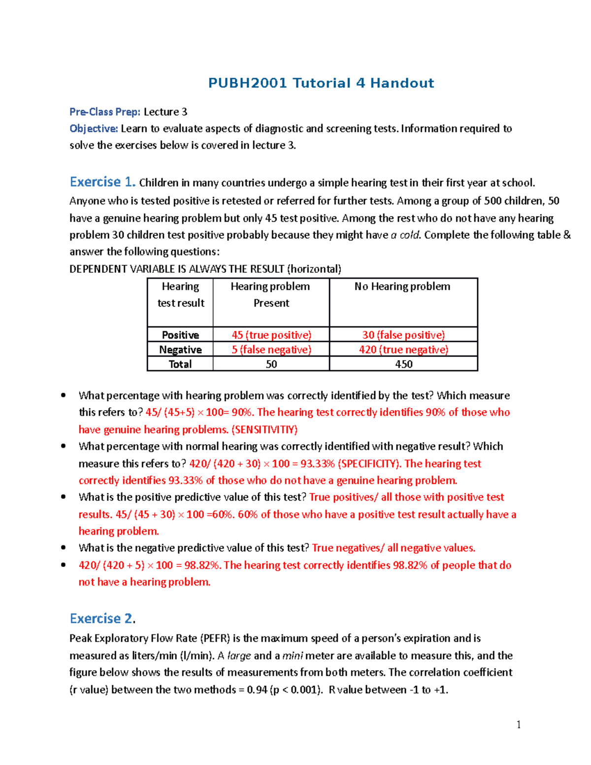 Tutorial 4 Handout Pubh2001 Tutorial 4 Handout Pre Class Prep Lecture 3 Objective Learn To
