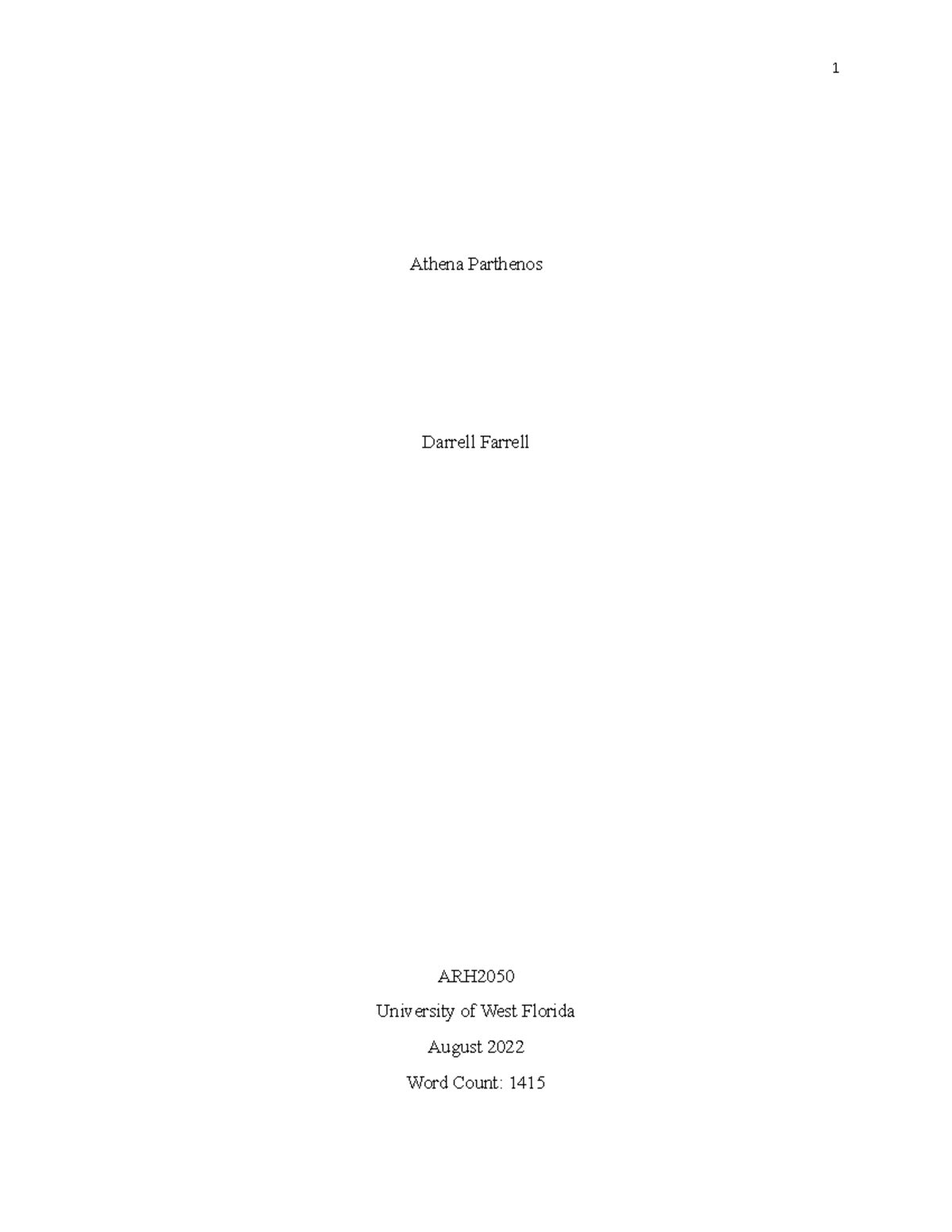 Athena Parthenos 1 - Athena Parthenos Darrell Farrell ARH University of ...