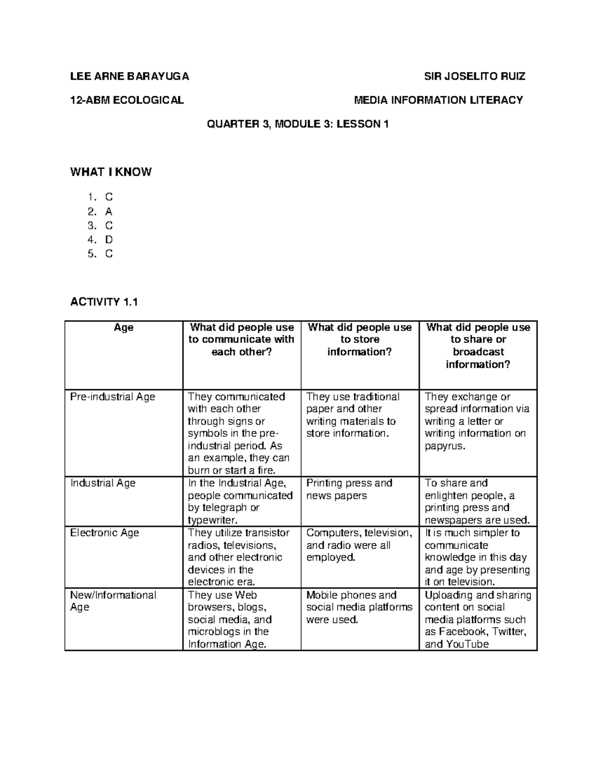 Evolution of Traditional and new Media Ages - LEE ARNE BARAYUGA SIR ...