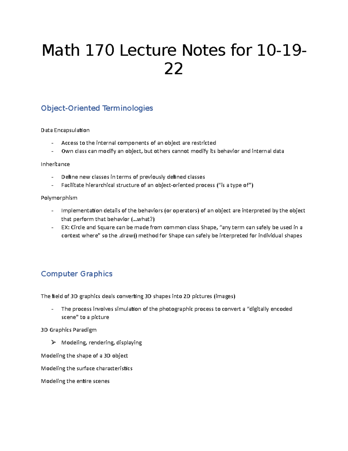 Math 170 Lecture for 10-19-22 - Math 170 Lecture Notes for 10-19- 22 ...