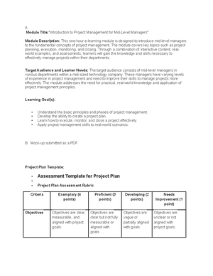 D298 Task 3- Quality and Impact of Adult Learning - Task 3: Measuring ...