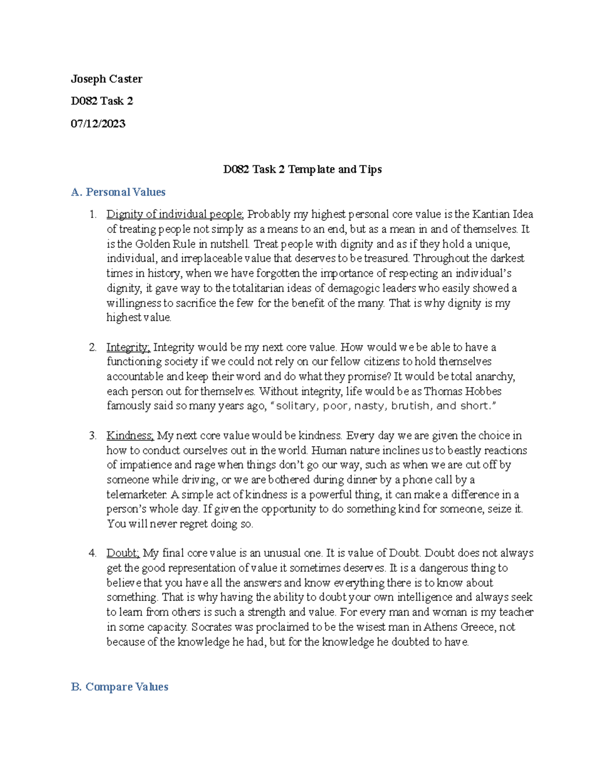D082 Task 2 - This is an essay used for D082 - Joseph Caster D082 Task ...
