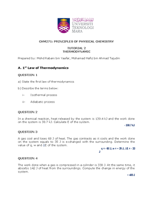 CHM271 Tutorial 3 Ionic Equilibrium - CHM271: PRINCIPLES OF PHYSICAL CHEMISTRY TUTORIAL 3 IONIC ...