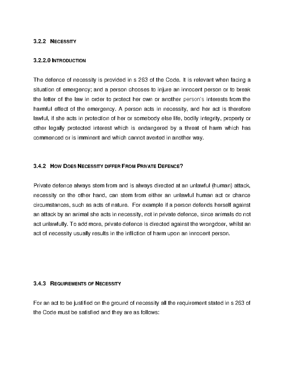 8. Defence OF Necessity 1B criminal law lectures - 3.2 NECESSITY 3.2.2 ...