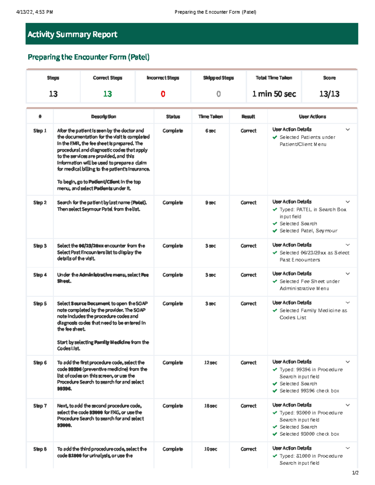 Preparing the Encounter Form (Patel) - 4/13/22, 4:53 PM Preparing the ...