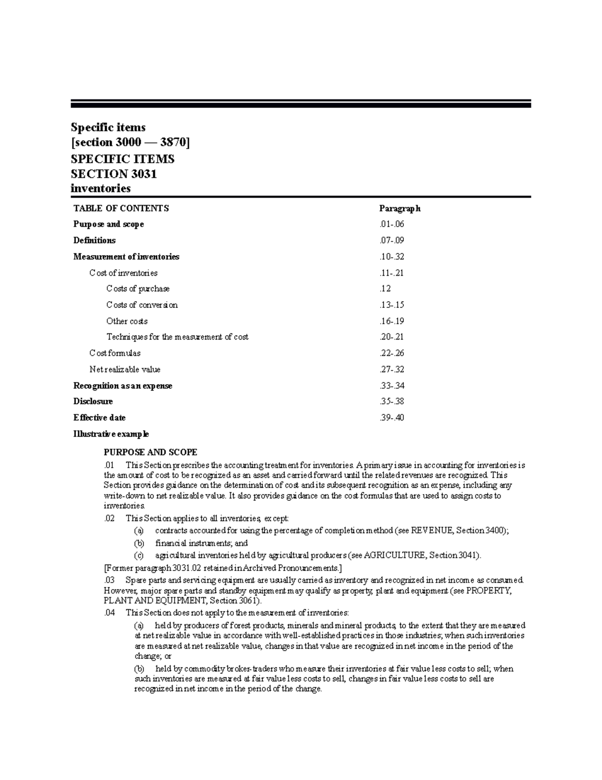 Inventory ASPE Standard - Accounting >> Part II – Accounting Standards ...