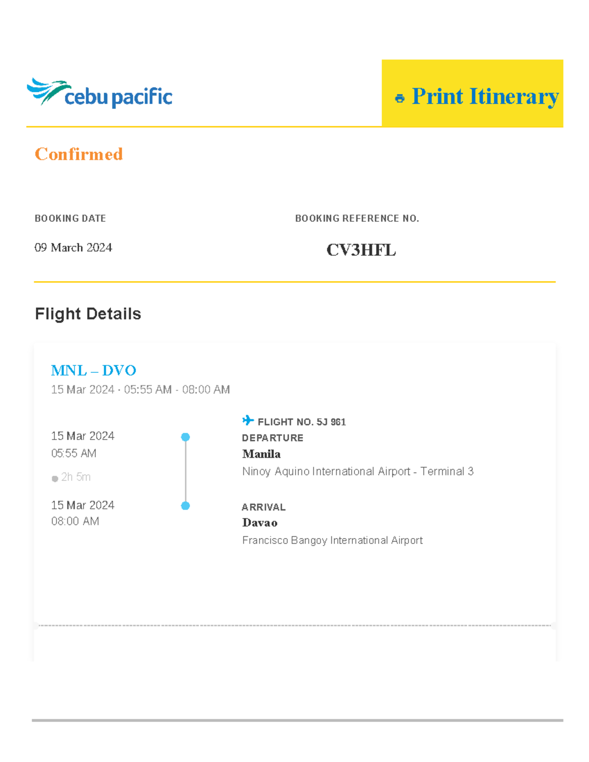 Itinerary - dfafsasa - Print Itinerary Confirmed BOOKING DATE BOOKING ...